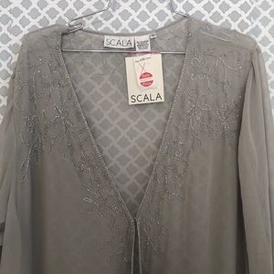 Scala Jackets & Coats | Amazing Vintage Flawless Silk Beaded Jacket ...